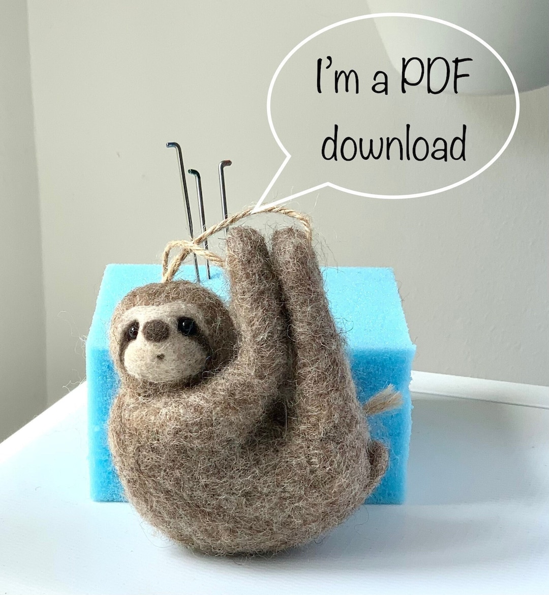 Needle Felted Sloth ‘PDF’ Instructions - This is NOT a Kit - Etsy
