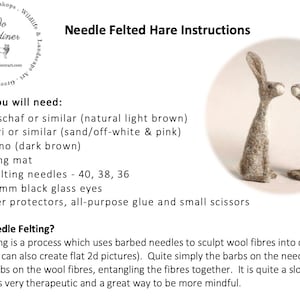 Needle Felted Hare ‘PDF’ Instructions - This is NOT a Kit - Etsy