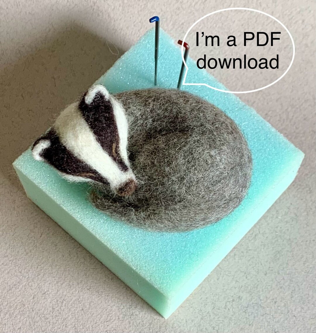 Needle Felted Sleepy Badger ‘PDF’ Instructions - This is NOT a Kit - Etsy