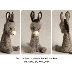 Needle Felted Donkey ‘PDF’ Instructions - This is NOT a Kit - Etsy