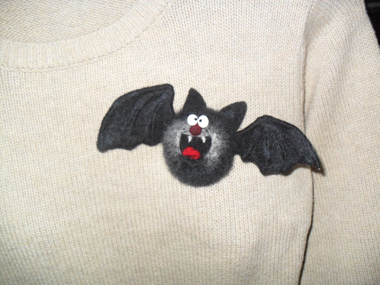 Happy Halloween Halloween Bat Pin Felt Brooch Halloween | Etsy