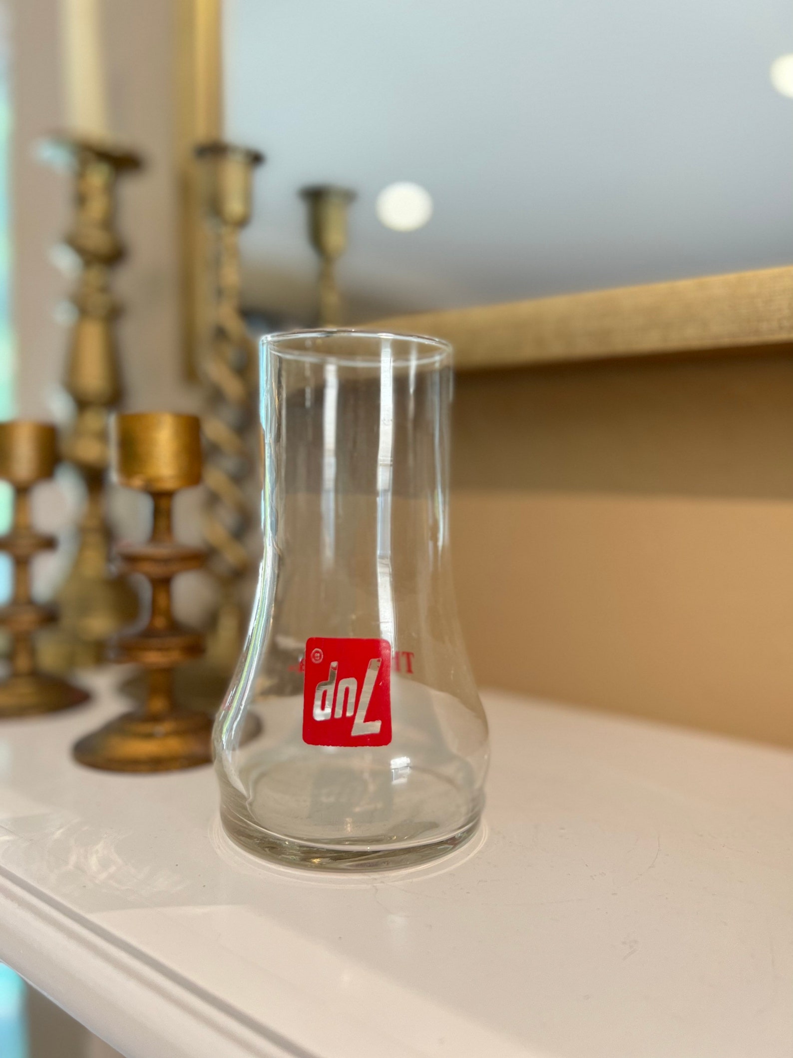 Vintage Upside Down 7-up Glass - Etsy