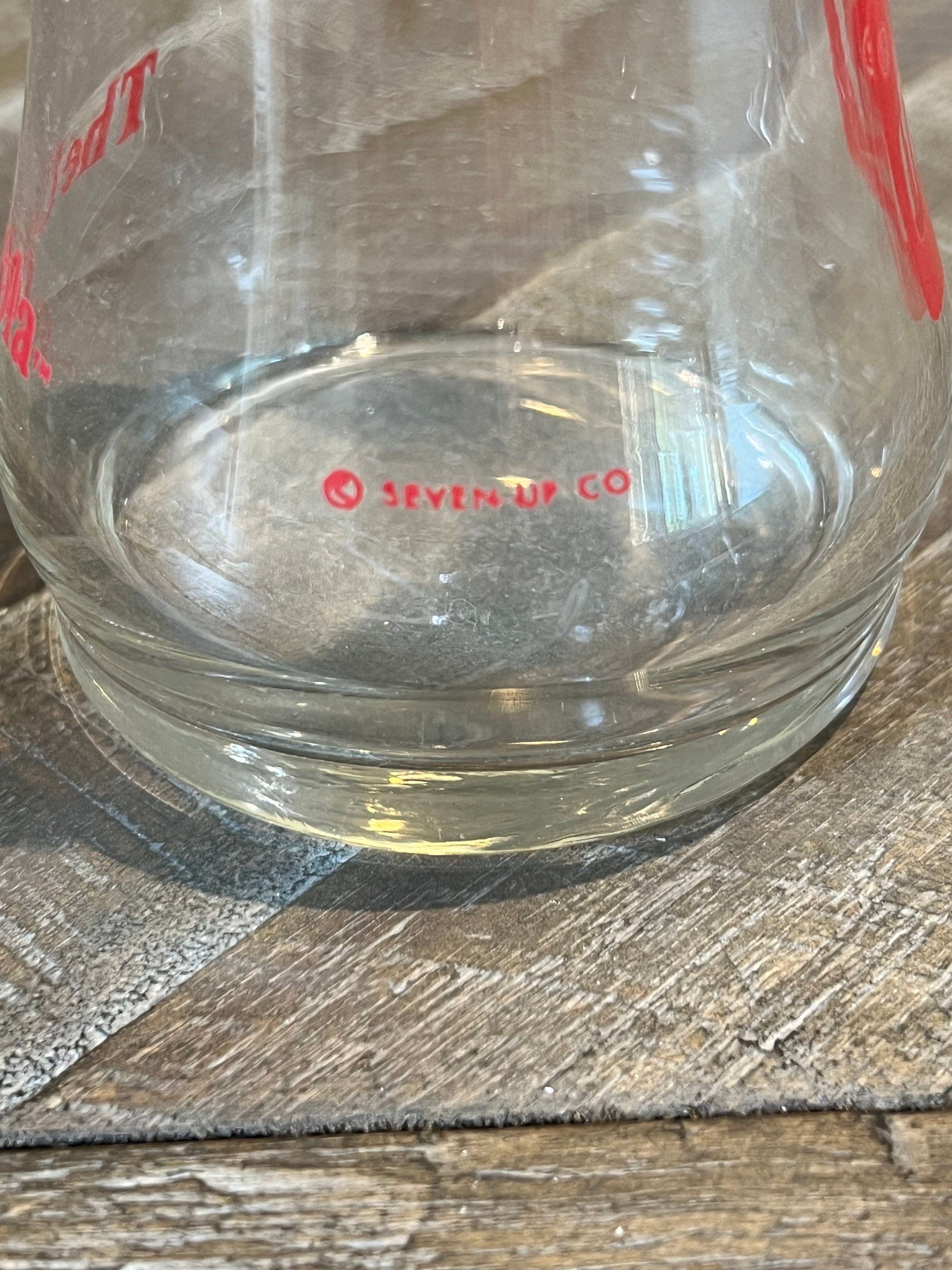 Vintage Upside Down 7-up Glass - Etsy