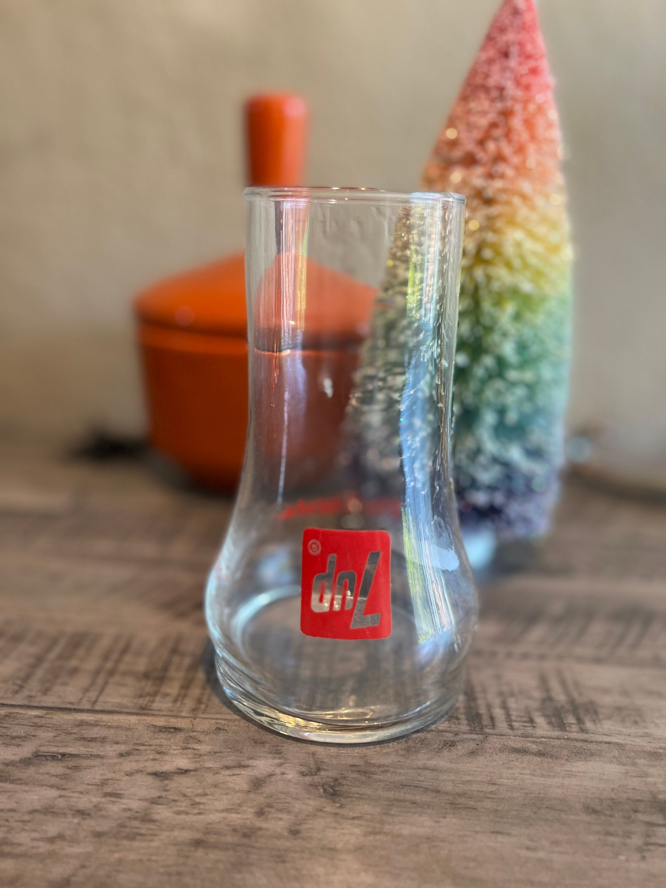Vintage Upside Down 7-up Glass - Etsy