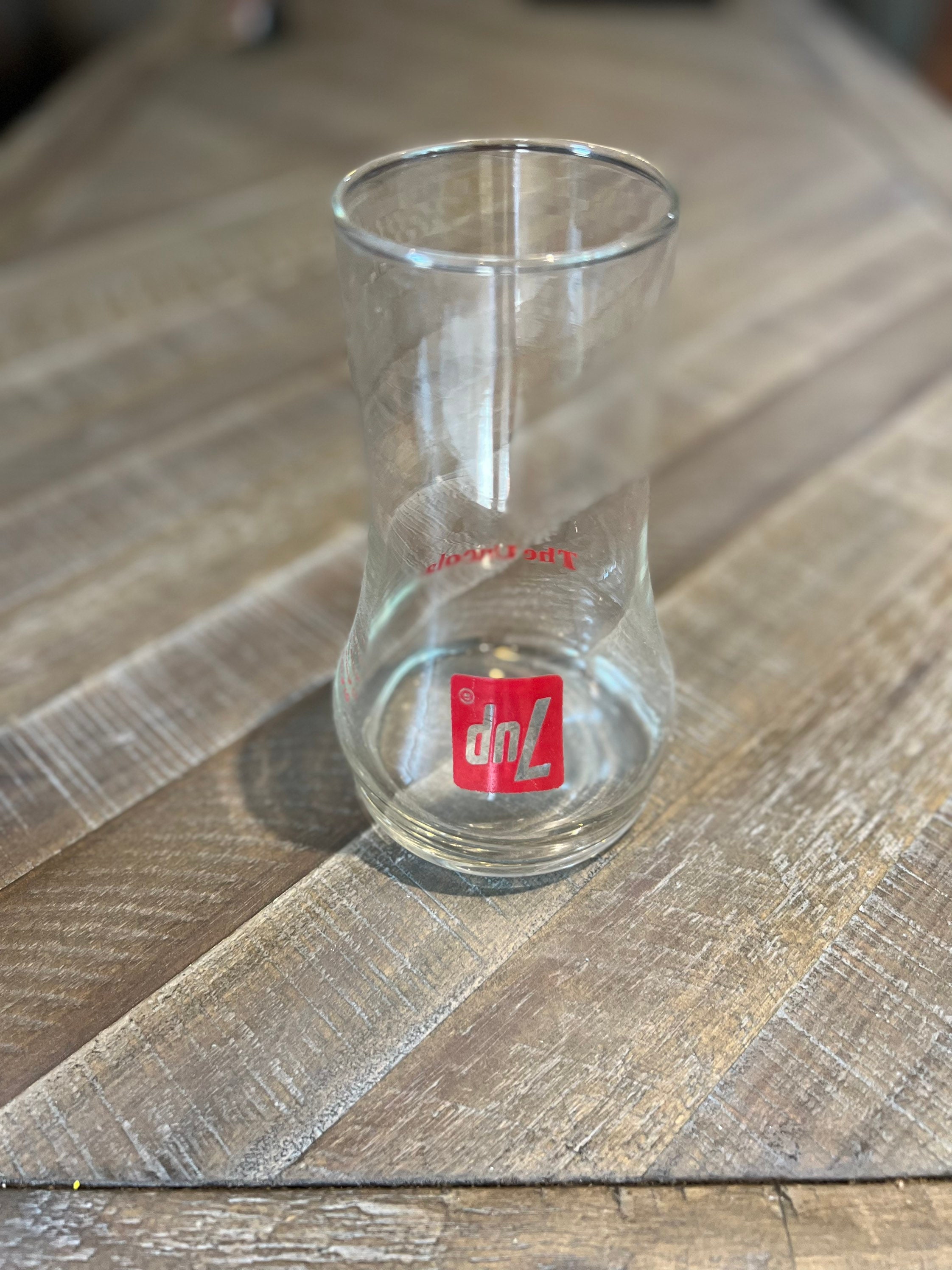 Vintage Upside Down 7-up Glass - Etsy