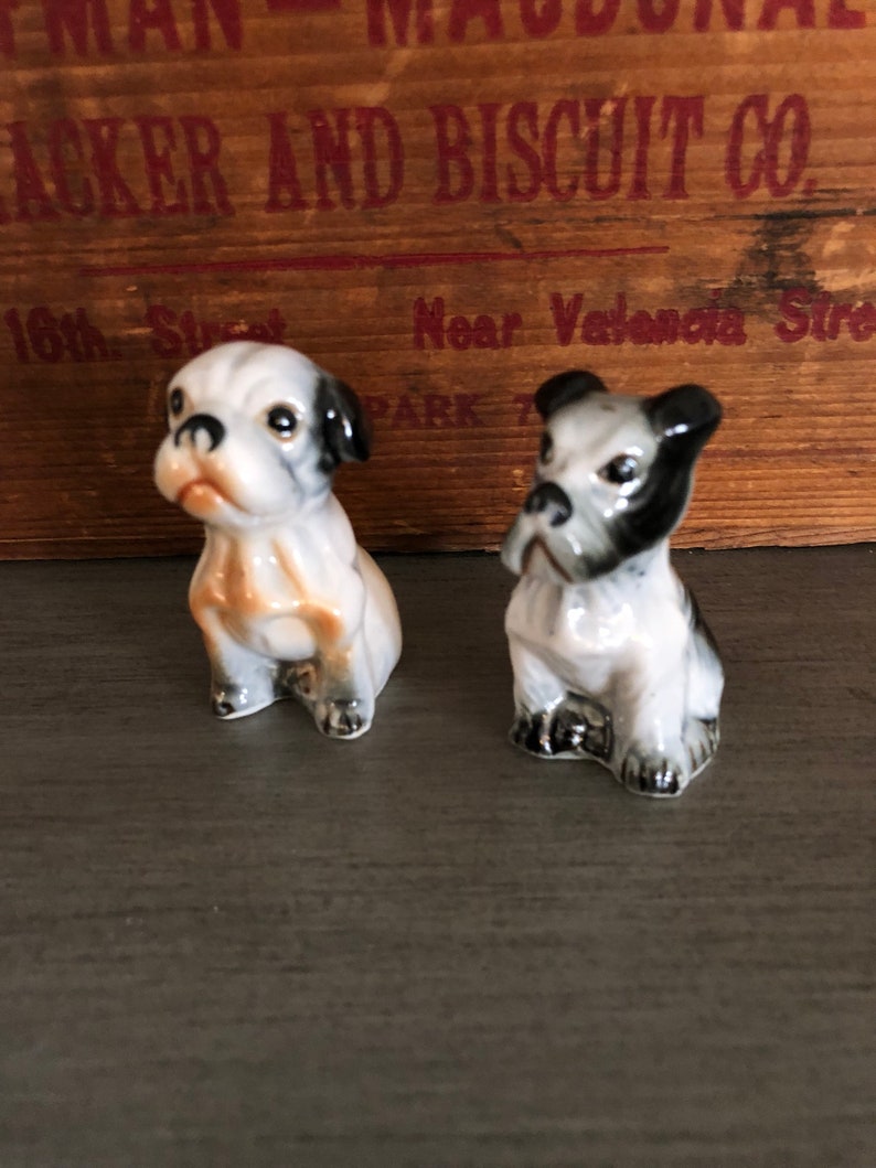 Vintage Bone China Scottie Dog Figurines Boxer Puppy Collectible Dogs ...