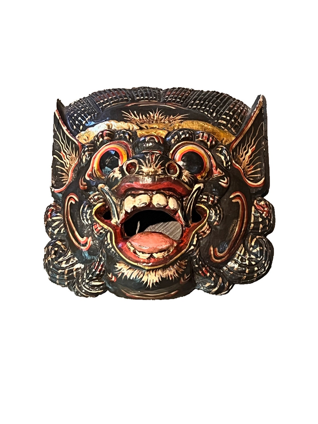 Balinese Hand Carved Wooden Barong Mask - Etsy