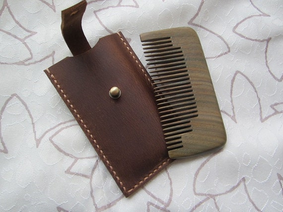 Items similar to Leather Pocket Comb Case,Leather Comb Sleeve,Leather ...
