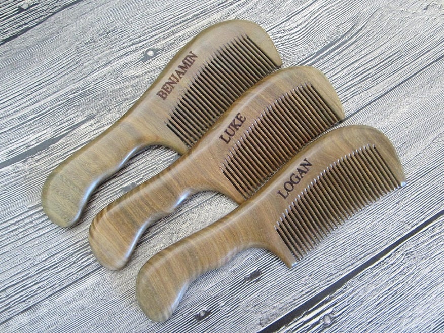 Green Sandalwood Personalized Comb,engraved Wood Comb,custom Wooden ...