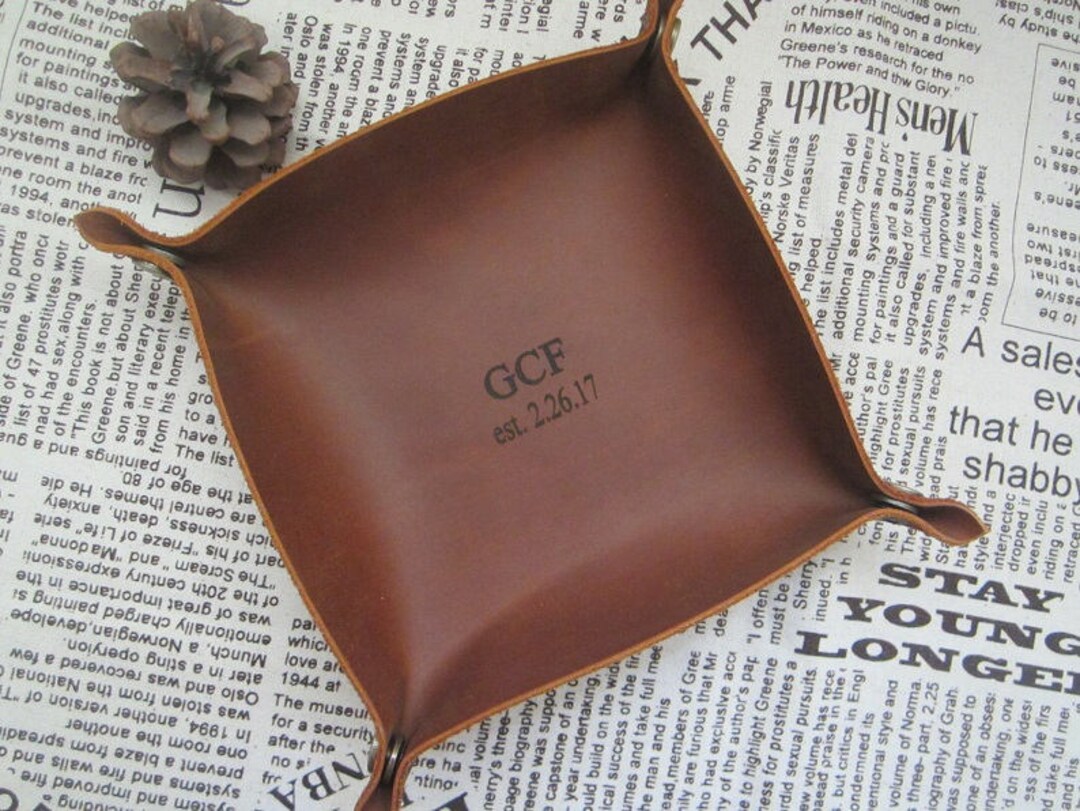 Leather Catch All,personalized Leather Tray,custom Engraved Leather ...