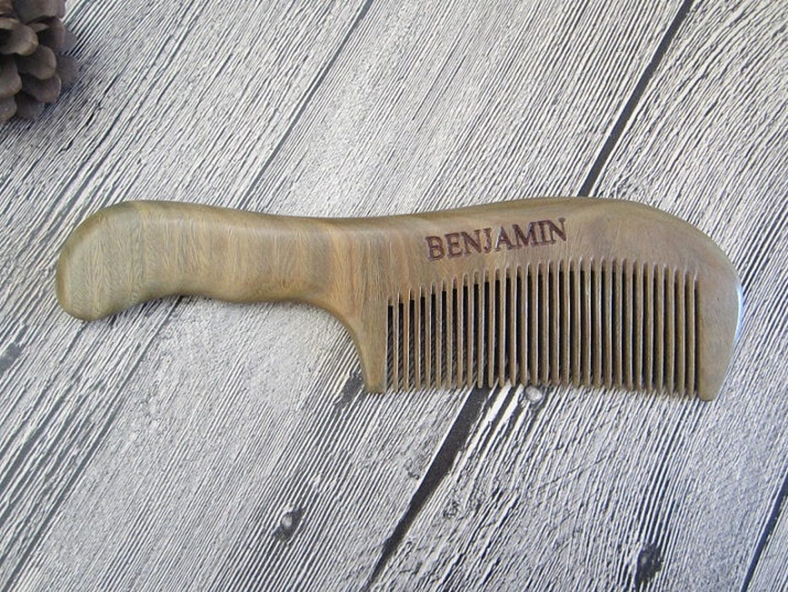 Green Sandalwood Personalized Comb,engraved Wood Comb,custom Wooden ...