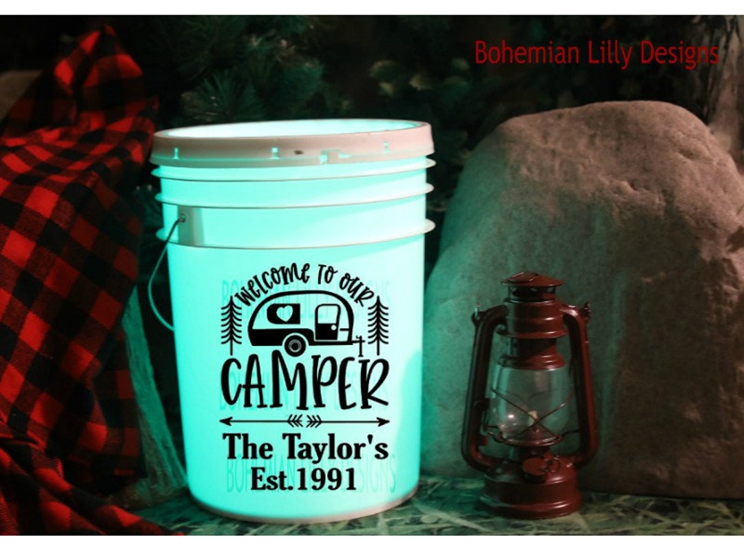 Camping Bucket Decals ~ Camping and Outdoors ~ Lighted Camp Bucket ...