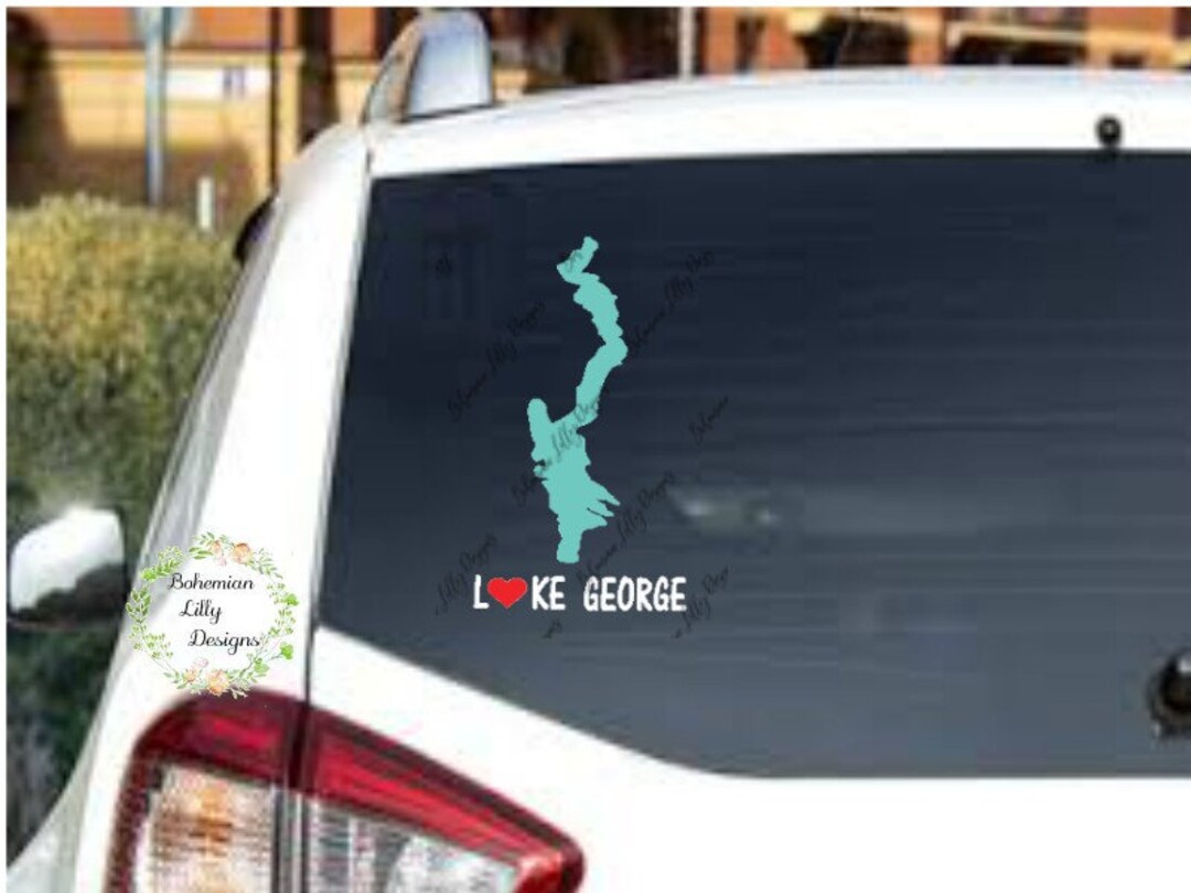 Lake George Decal ~ Lake House Decor ~ Lake George Outline Sticker ...