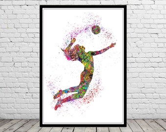 Volleyball wall art | Etsy