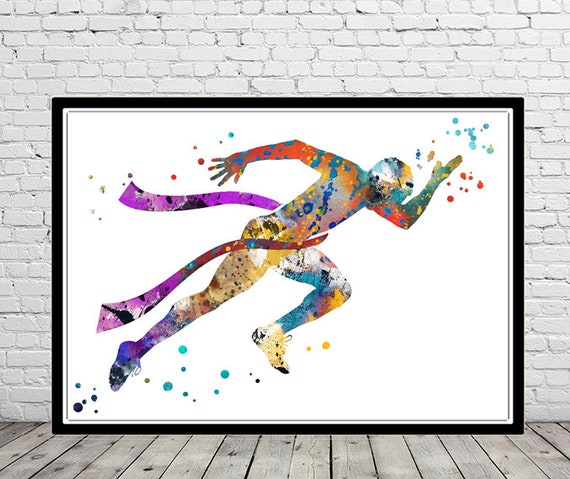 sprinting running athlete runner ribbon Male runner sprinter man sport ...