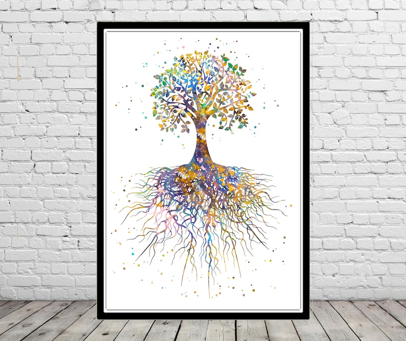Tree Rooted Watercolor Tree Rooted Watercolor Tree Tree - Etsy
