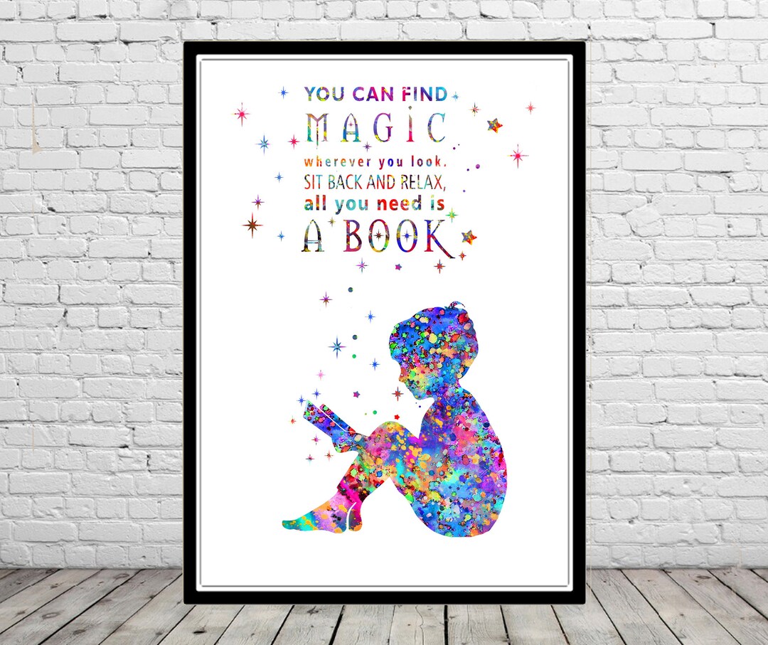 Reader Boy Wall Art Watercolor Print Reader Boy Book Lover - Etsy