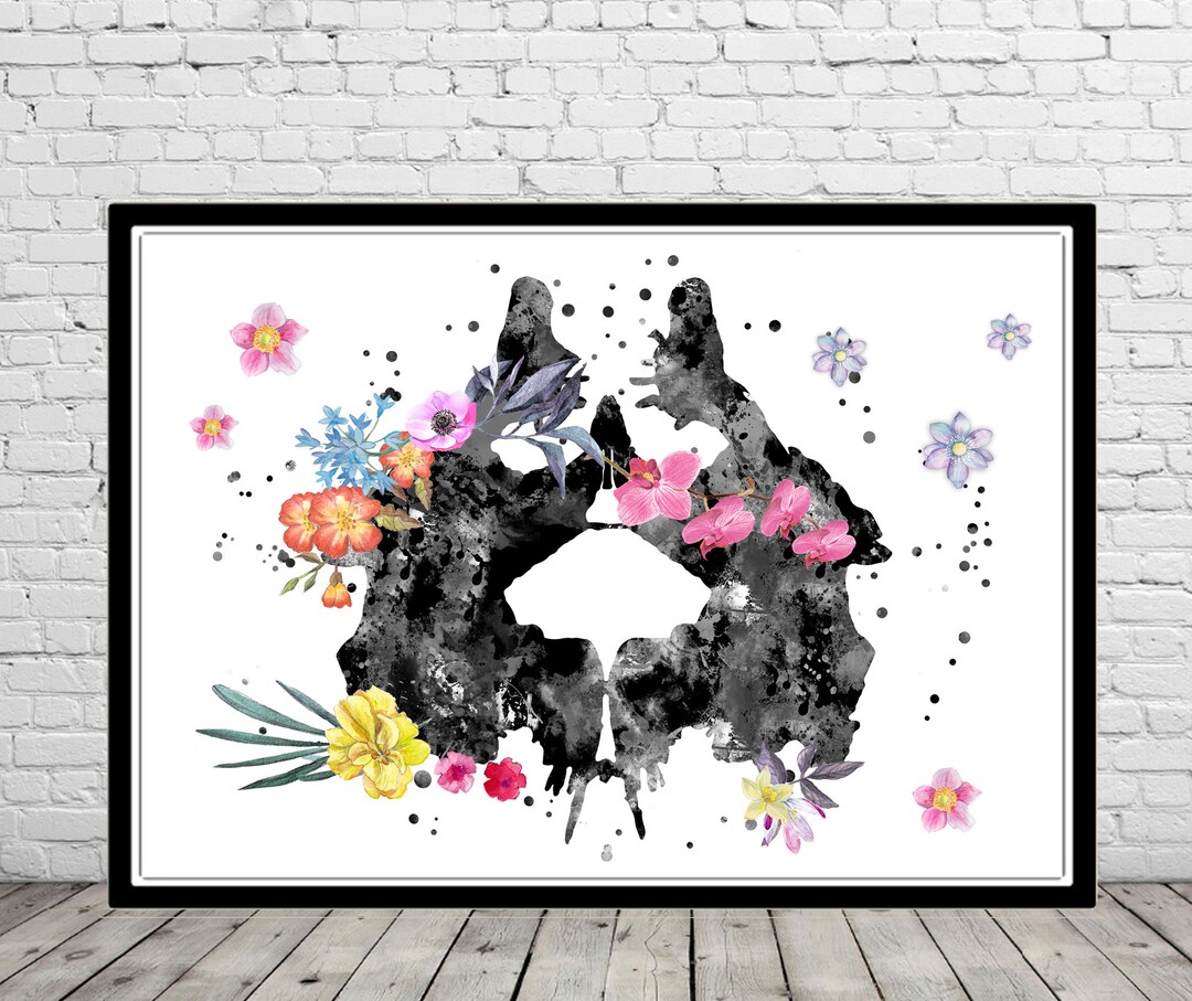 Rorschach Watercolor Print Rorschach Wall Art Psychology - Etsy