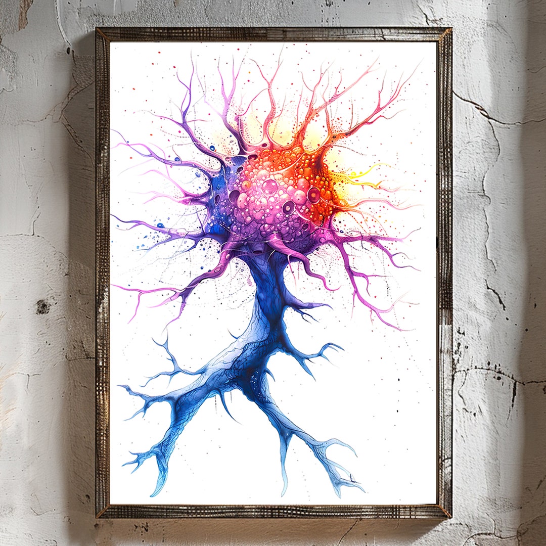 Abstract Neuron Cell Cells Art Human Brain Cells Medical Office Decor ...