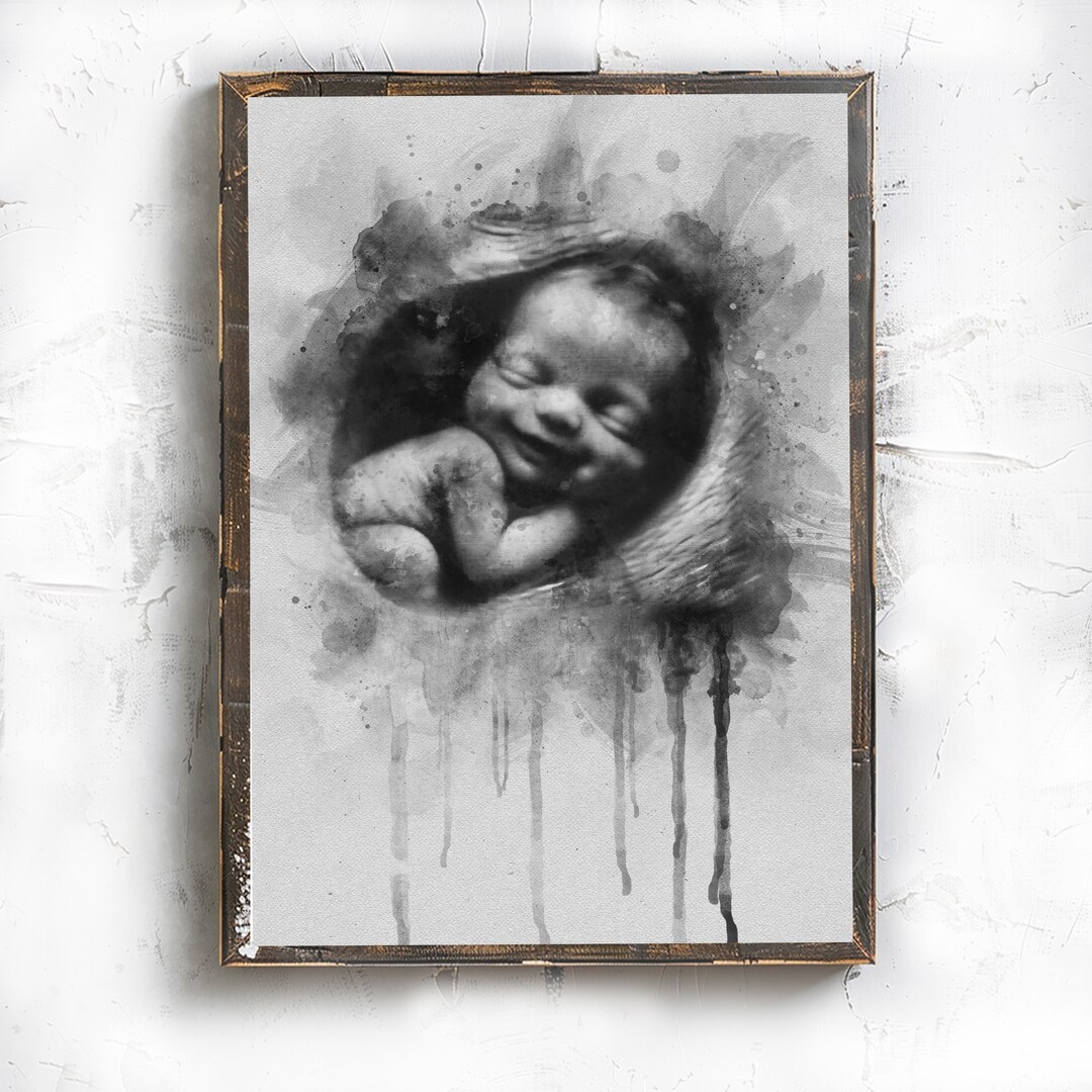 Personalized Baby Ultrasound Custom Painting From Photo Watercolor ...
