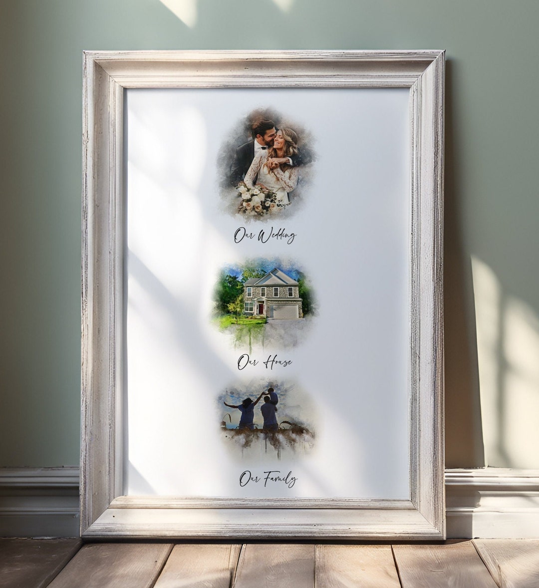 Personalized Family Portrait First Date Wedding Gift First House ...