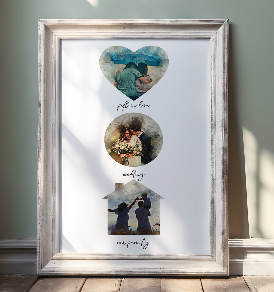 Personalized Family Portrait First Date Wedding Gift First House ...