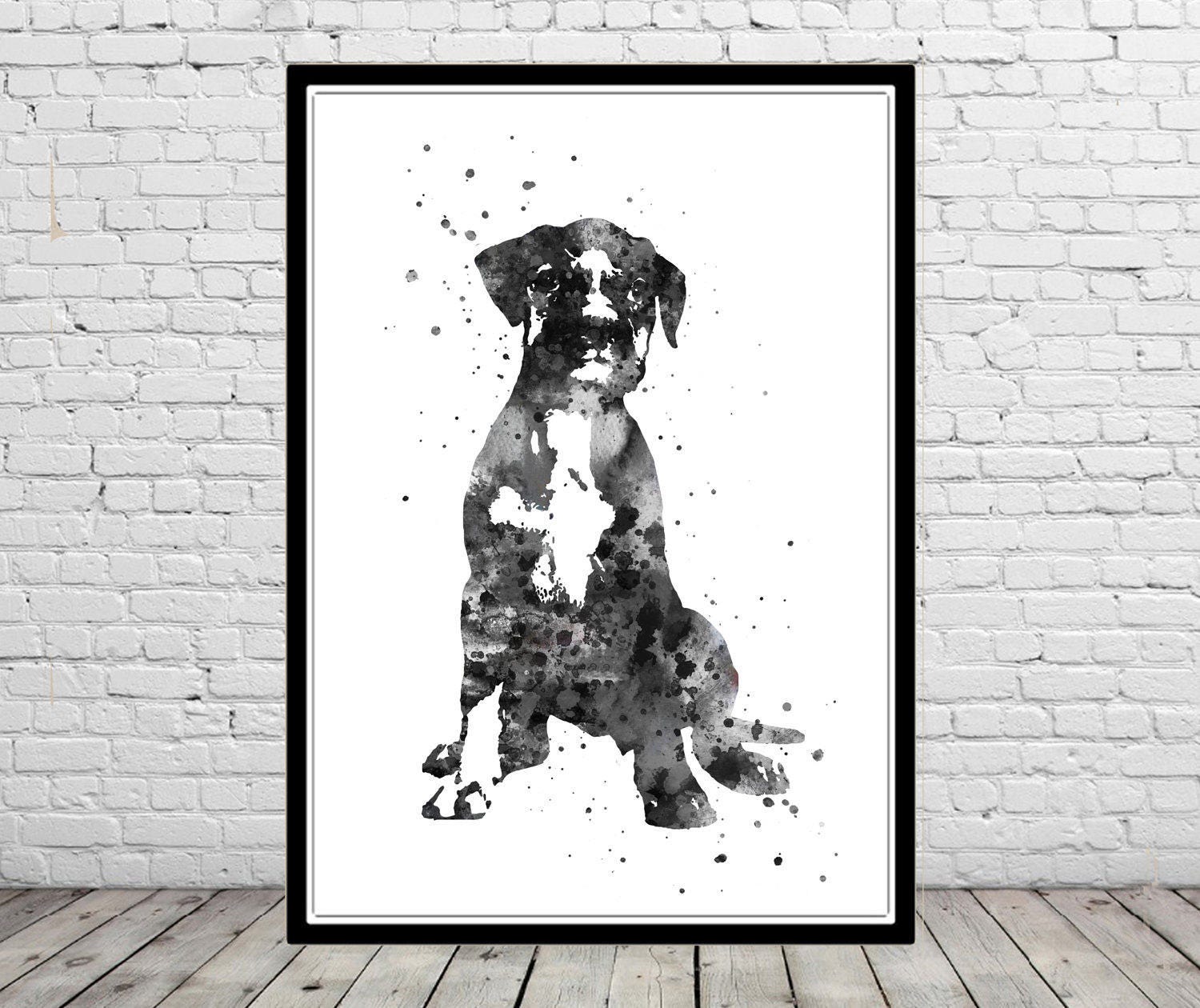 Boxer Watercolor Print Boxer Sitting Wall Art Dog Lover Gift - Etsy