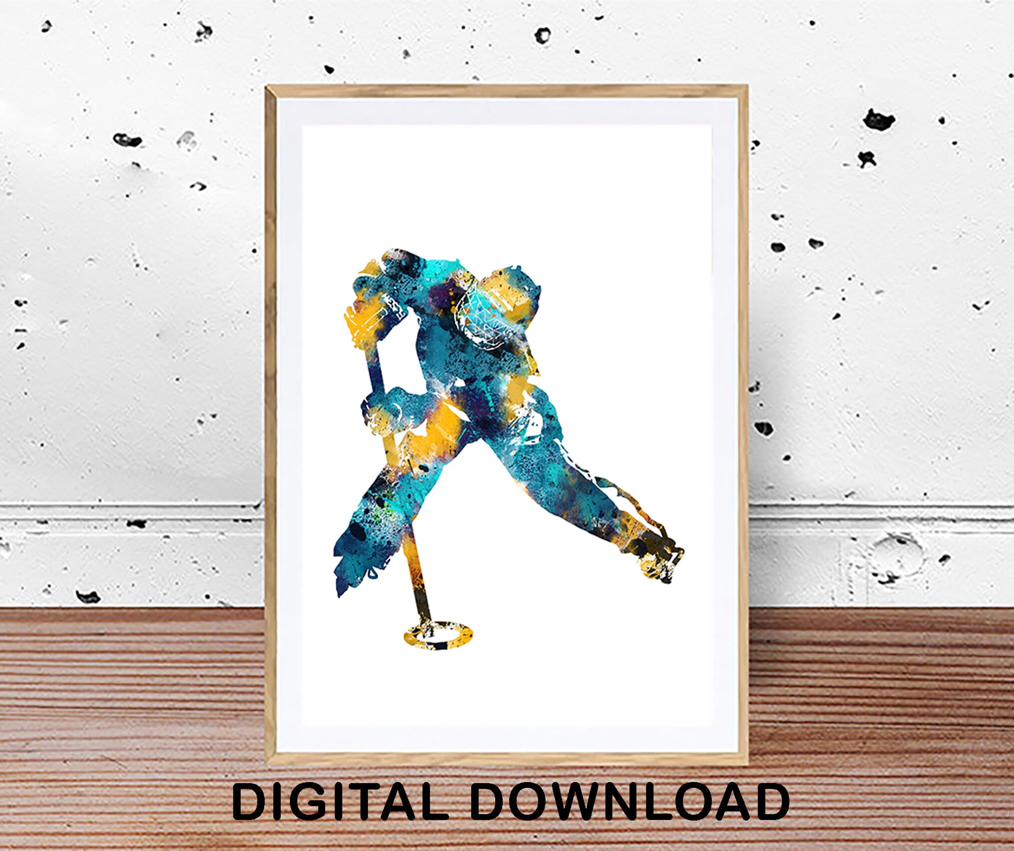 Ringette Player Watercolor Print Digital Download Sport Lover - Etsy