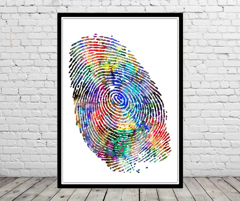 Fingerprint Fingerprint Art Watercolor Fingerprint | Etsy