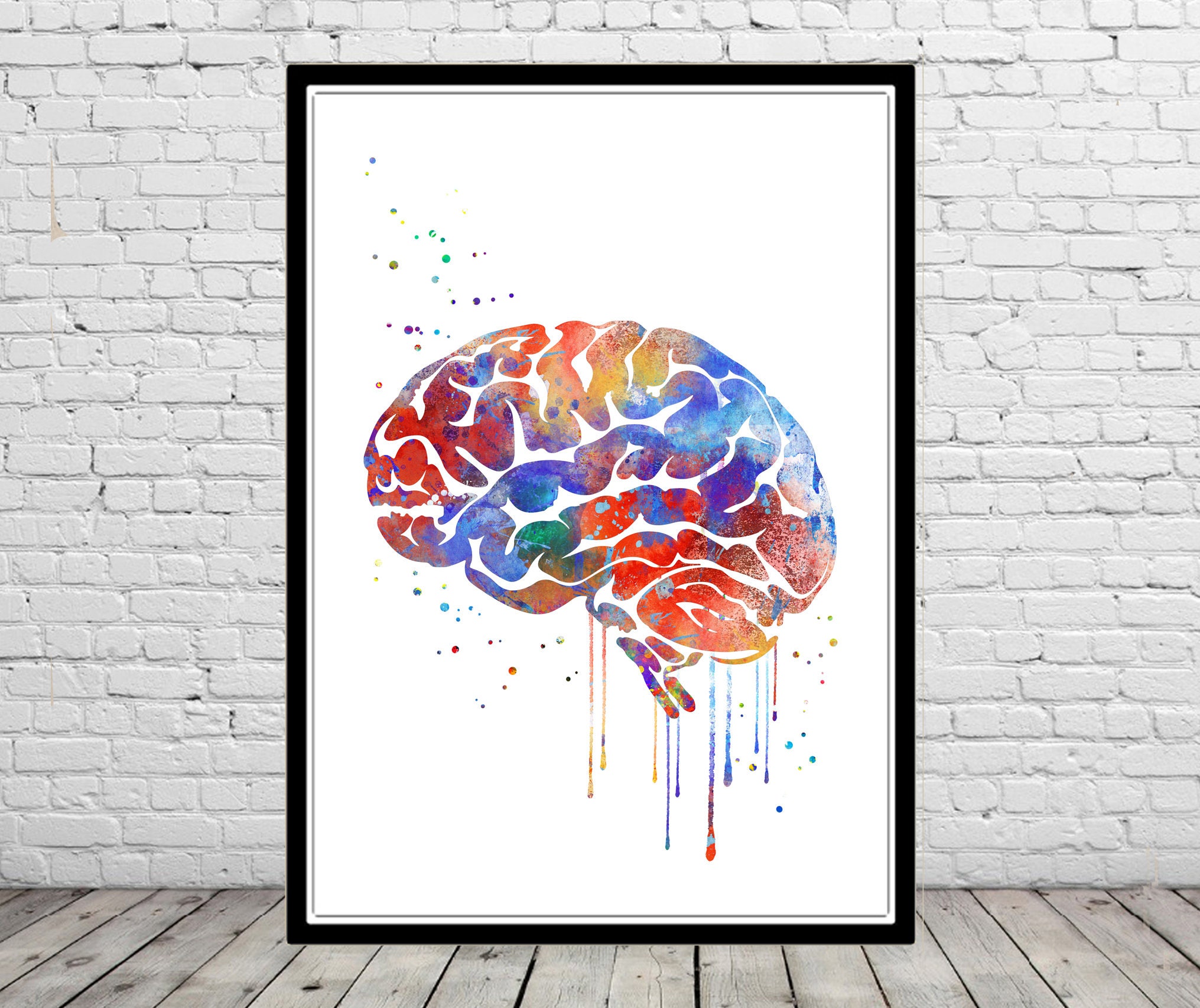 Brain Anatomy Watercolor Print Medical Art Abstract Brain Wall - Etsy