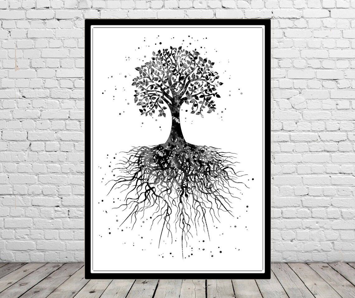 Tree Rooted Watercolor Tree Rooted Watercolor Tree Tree - Etsy