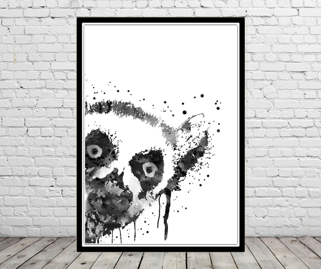 Lemur, Lemur Print, Wild Animal, Watercolor Lemur, Watercolor Print ...