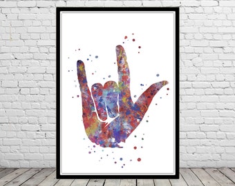 Love Sign Language Print ASL Love Art Skin Tones Art Print - Etsy