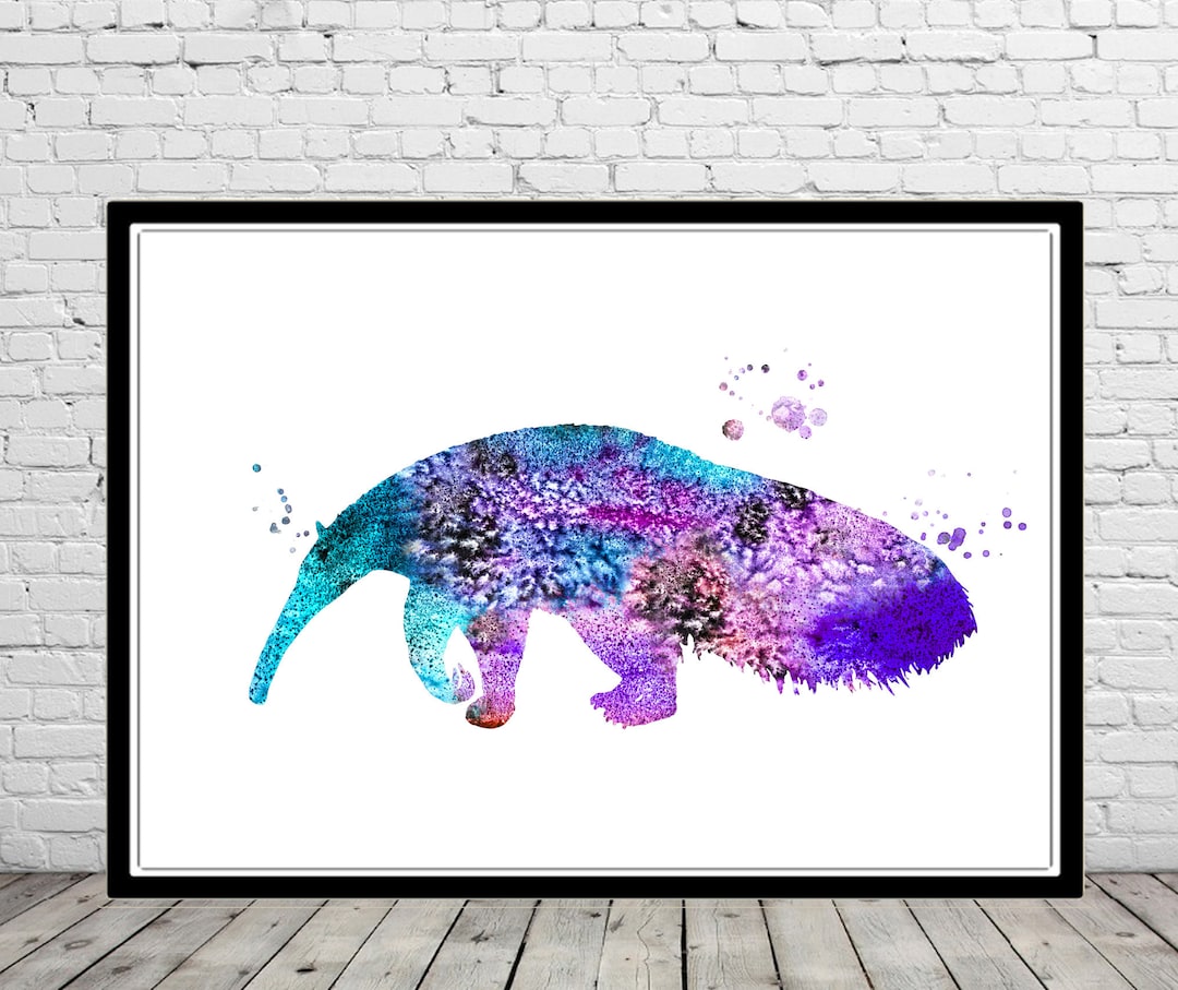 Anteater Watercolor Print Anteater Art Giant Anteater Wild Animal ...