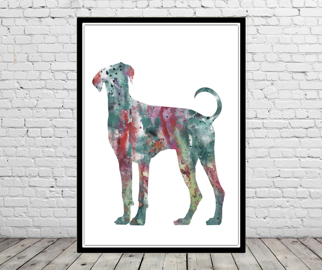 Doberman Watercolor Print Doberman Natural Ears Wall Art Dog Lover Gift ...