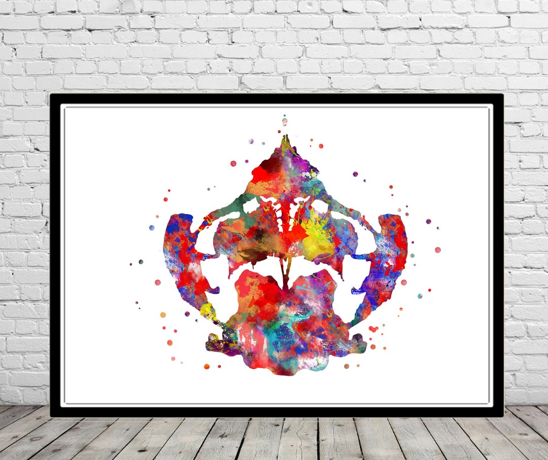 Rorschach Watercolor Print Rorschach Wall Art Psychology Psychology ...