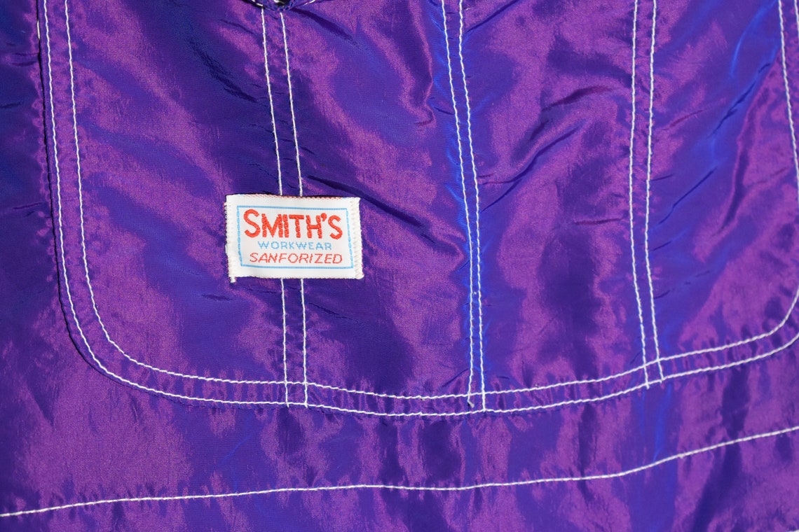 1960's Smith's Workwear Sanforized Shiny Purple Bib | Etsy