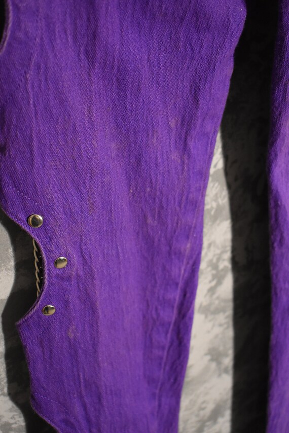 1980's Purple High Waisted Jeans w/ Cutouts & Chains … - Gem