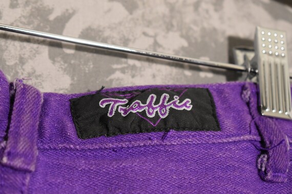 1980's Purple High Waisted Jeans w/ Cutouts & Chains … - Gem