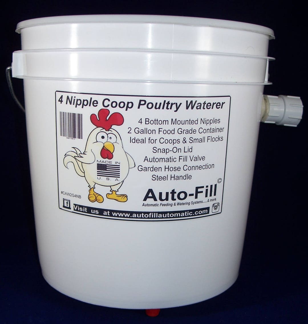 2 Pack Automatic Hanging Chicken Waterer 2 Gallon 4 Nipple Drinkers ...
