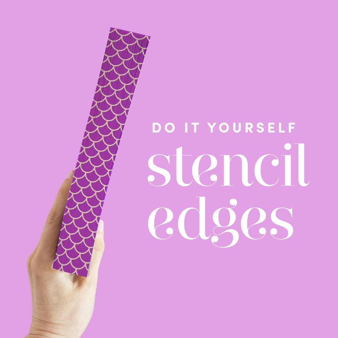 Mermaid Scales Pattern Stencil for DIY Stenciled Book Edges | Stencil ...