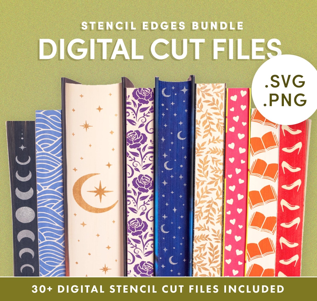 DIGITAL Stencil BUNDLE for DIY Stenciled Book Edges | Vector Digital ...