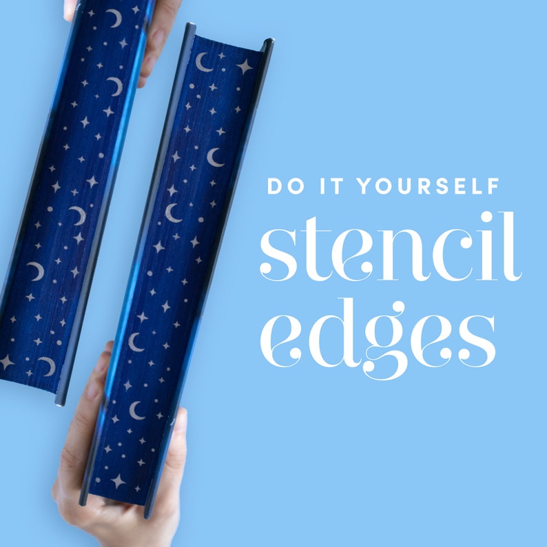 Stars and Moons Stencil for DIY Stenciled Book Edges Stencil for ...