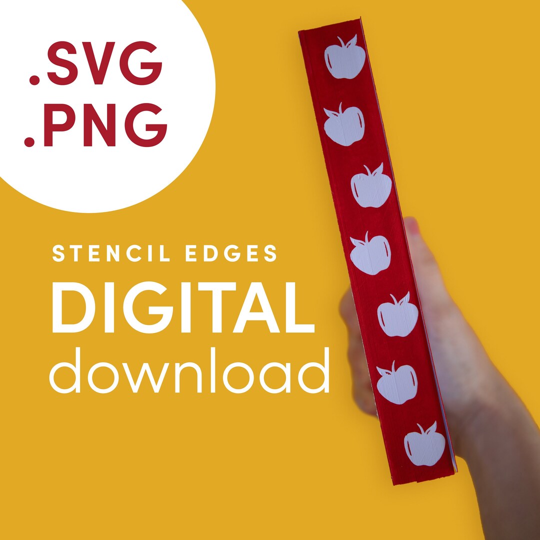 Apple Pattern Stencil: DIY Book Edge Painting (digital File) - Etsy