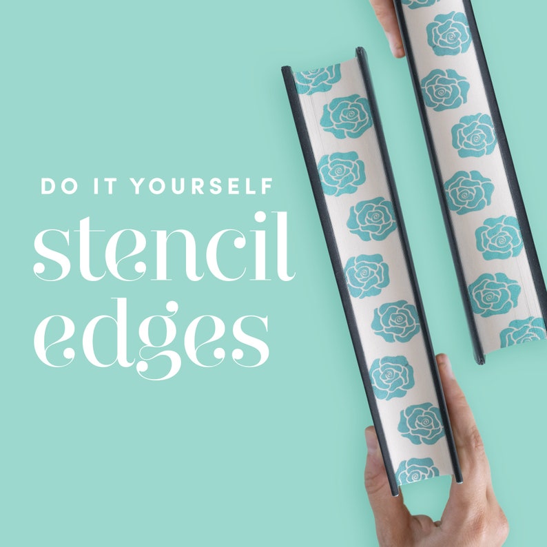 Simple Rose Stencil for DIY Stenciled Book Edges Stencil for Sprayed ...