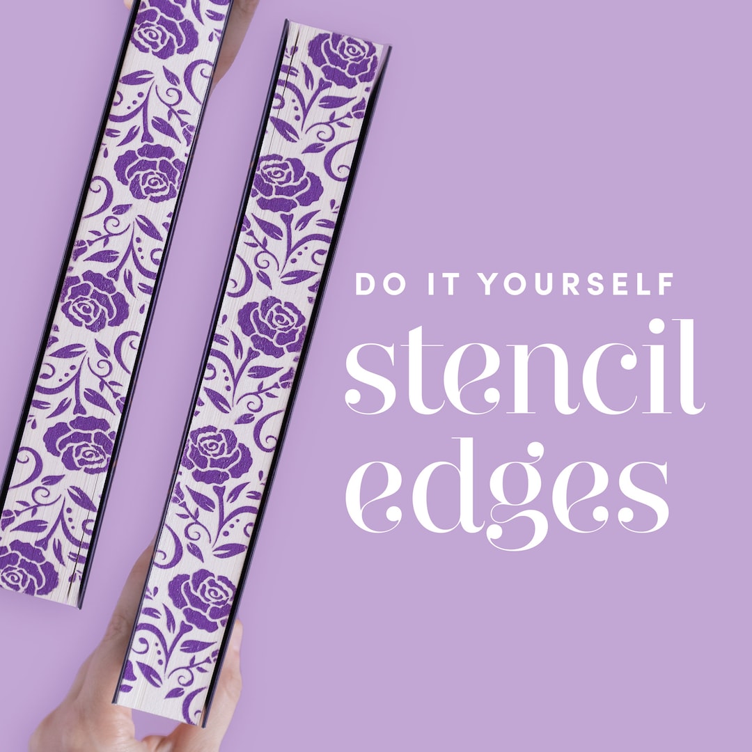 Roses Stencil for DIY Stenciled Book Edges | Stencil for Sprayed Edges ...