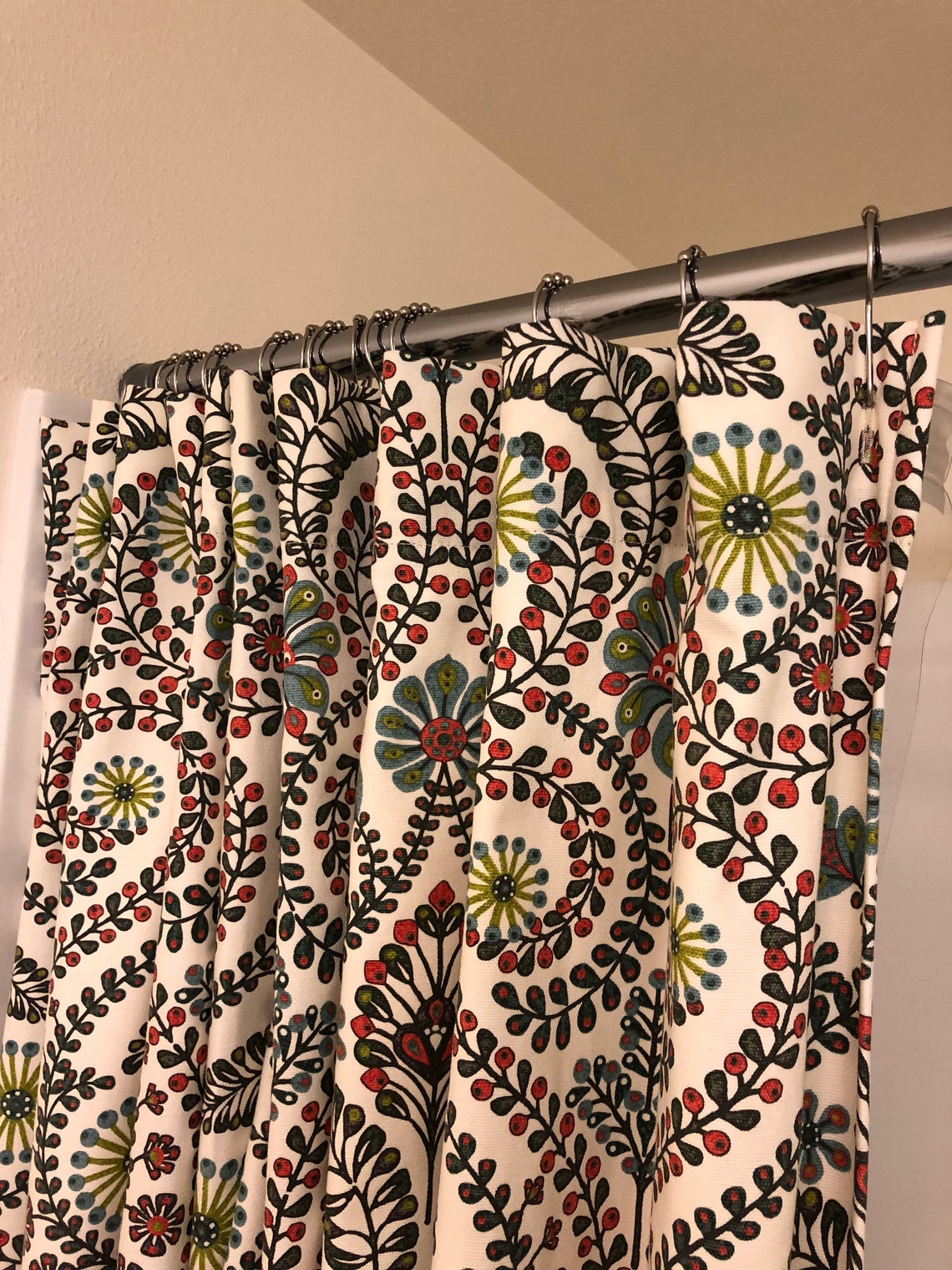 Custom Shower Curtain From Your Own Fabric Extra Wide Shower | Etsy