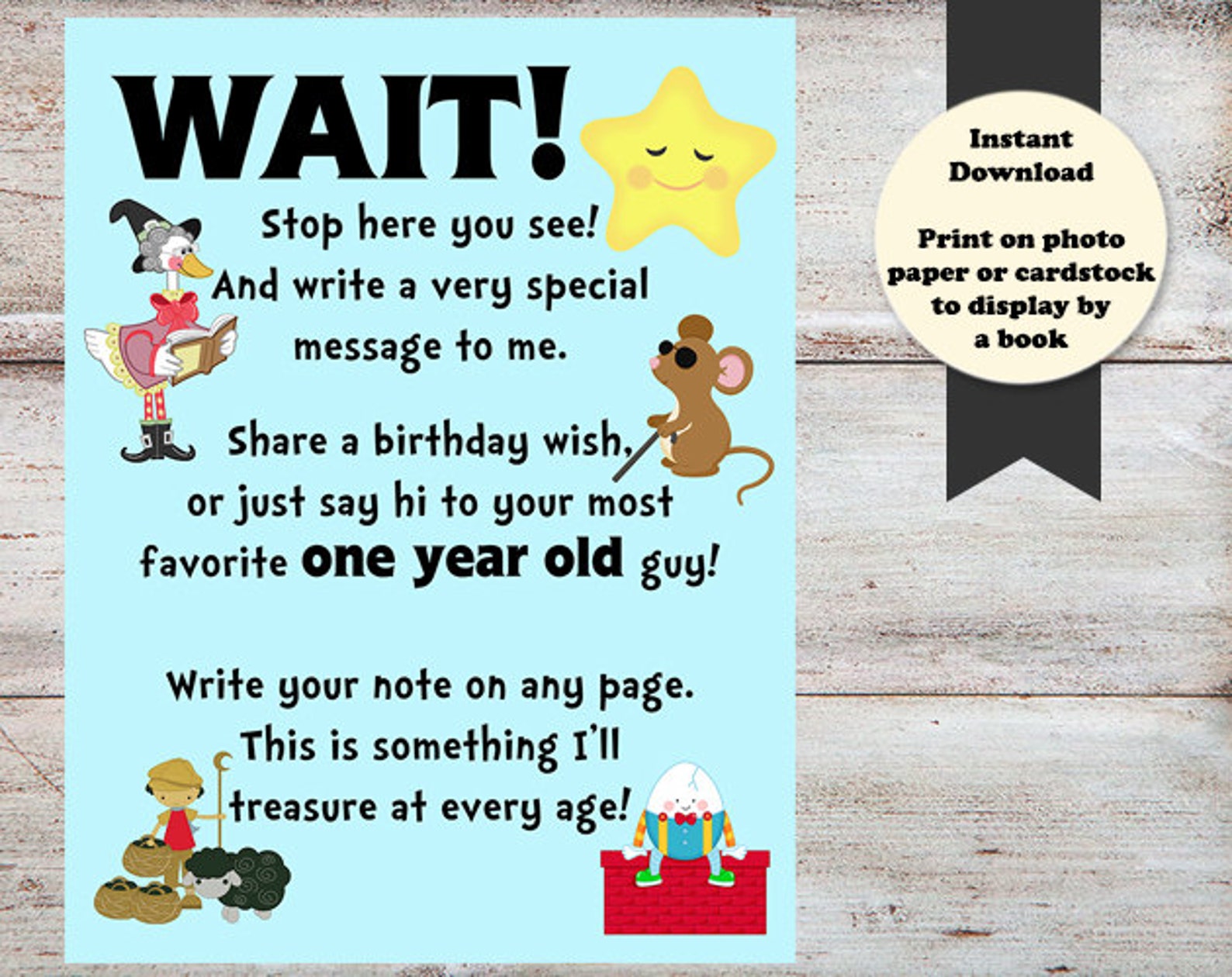 Nursery Rhyme First Birthday, Nursery Rhyme Book Saying, Mother Goose ...