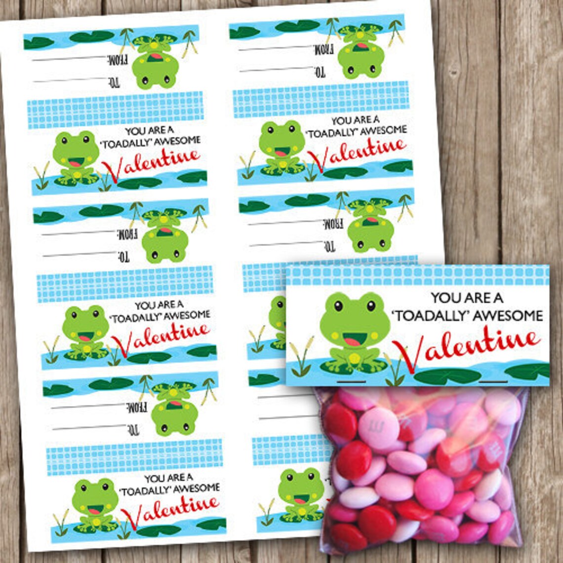Frog Valentine Treat Bags, Valentine Frog Toppers, Frog Small Bag ...