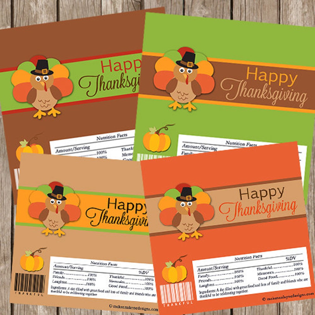 Thanksgiving Candy Wrappers,thanksgiving Chocolate, Thanksgiving Candy ...